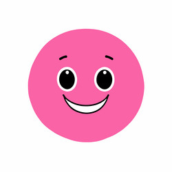 Pink emoji face icon on white background Vector Image