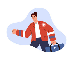 Super female paramedic with face mask and hero Vector Image