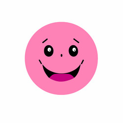 Pink emoji face icon on white background Vector Image