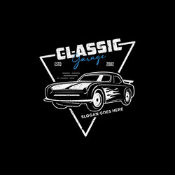 Classic car repair logo shield automotive Vector Image