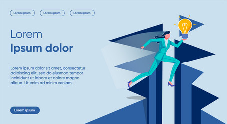 Way to idea flat landing page template Royalty Free Vector