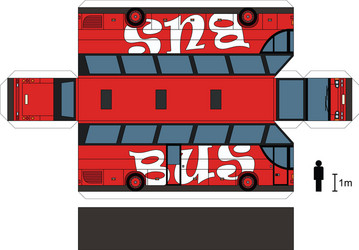 Paper model of a bus Royalty Free Vector Image