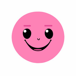 Pink emoji face icon on white background Vector Image