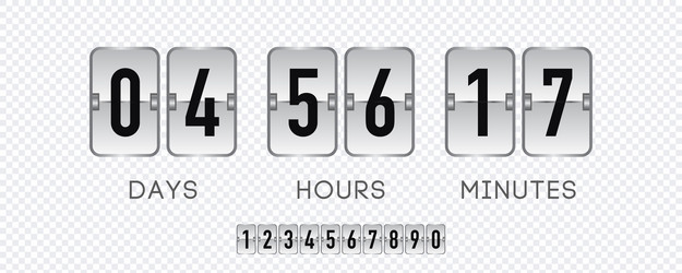 Time remaining template realistic style Royalty Free Vector