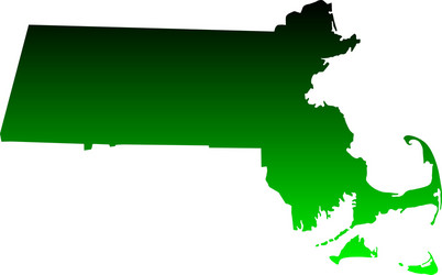 Massachusetts map shape united states america Vector Image