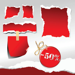 Set of paper cut elements torn newspaper collage Vector Image