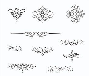 Page dividers set decorative elements Royalty Free Vector