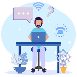 Graphic cartoon character customer service Vector Image