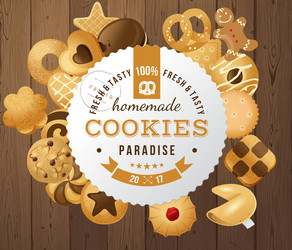 Homemade cookies round label Royalty Free Vector Image