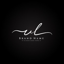Initial letter ul logo - minimal alphabet Vector Image