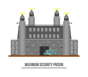 Exterior view on prison buildingjail architecture Vector Image