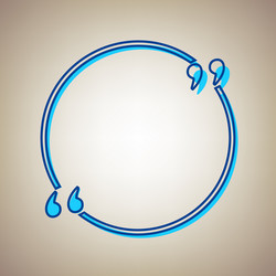 Text quote sign sky blue icon Royalty Free Vector Image