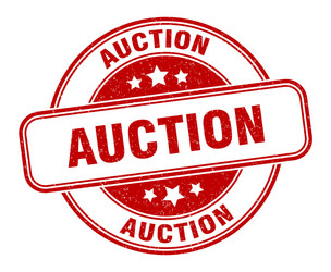 Auction stamp auction label round grunge sign Vector Image