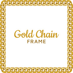 Gold chain round border frame wreath circle shape Vector Image
