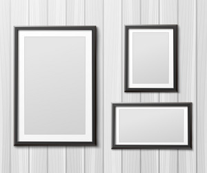 Mockup photo or picture frames exposition Vector Image