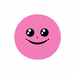 Pink emoji face icon on white background Vector Image