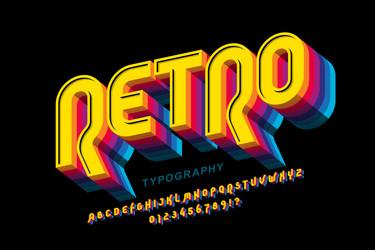Retro style typography design Royalty Free Vector Image