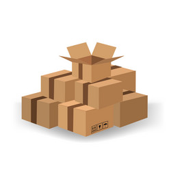 Damaged cardboard box crumpled crinkled carton Vector Image