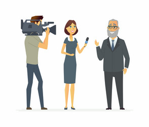 Tv presenters - cartoon people characters Vector Image