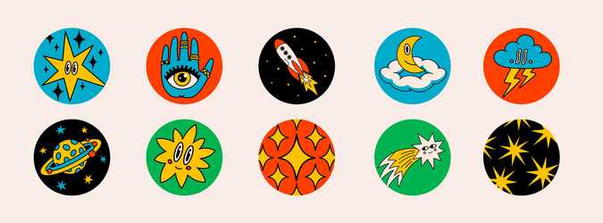 Cartoon abstract highlights covers Royalty Free Vector Image