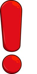 Cartoon red exclamation mark Royalty Free Vector Image