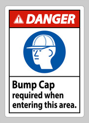 Warning sign bump cap required when entering Vector Image