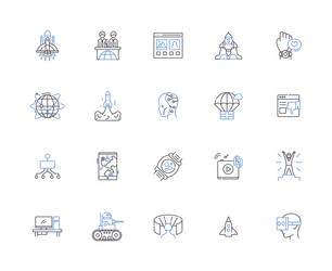 Future outline icons collection futurity foresee Vector Image