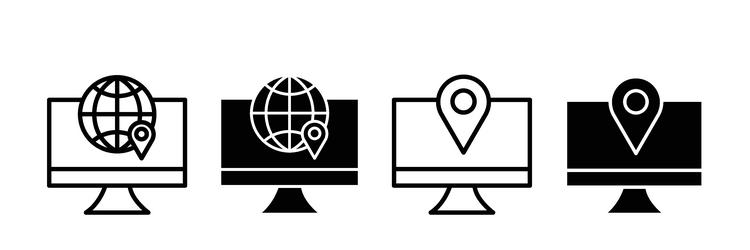 Ip icon set gps and map track symbol in a black Vector Image