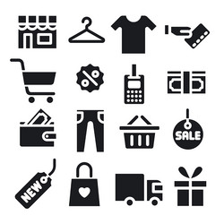 Shopping mall or store icon set Royalty Free Vector Image