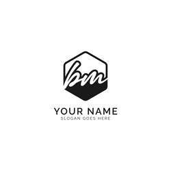 M b mb initial handwritten signature image Vector Image