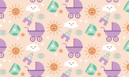 Baby shower pattern for room decoration Royalty Free Vector
