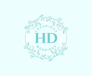 Hd initials letter wedding monogram logos Vector Image