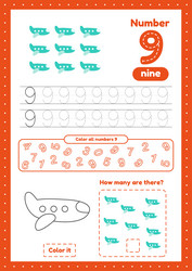 Number 9 Tracing Vector Images (over 180)