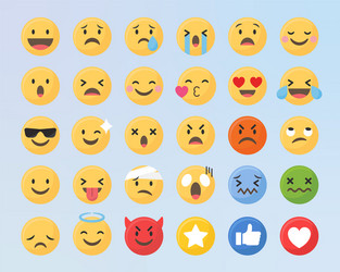 Mixed emoji set Royalty Free Vector Image - VectorStock