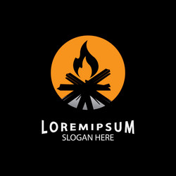 Vintage hipster bonfire campfire logo badge label Vector Image