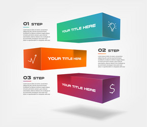 3d tetris blocks infographics step Royalty Free Vector Image