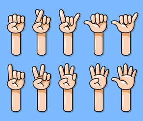 Four finger cartoon hand Royalty Free Vector Image