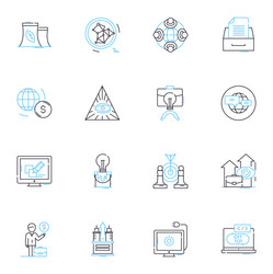 Digital banking linear icons set mobile banking Vector Image