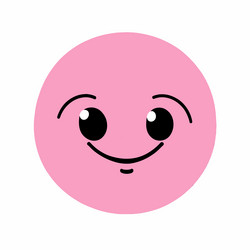 Pink emoji face icon on white background Vector Image