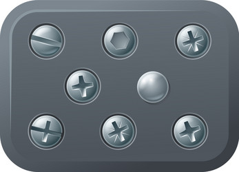 Screw heads design elements Royalty Free Vector Image
