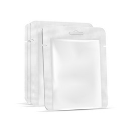 White empty plastic packaging blank sachet Vector Image