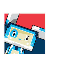 Cartoon block bunny rabbit Royalty Free Vector Image