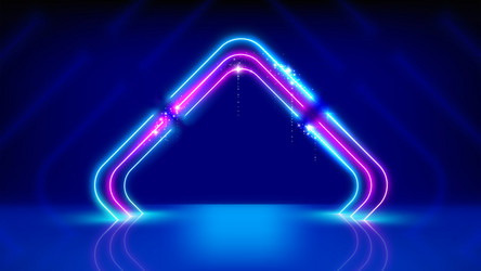 Neon square frame led arch podium light lines Vector Image