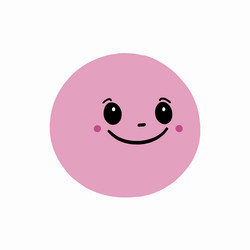 Pink emoji face icon on white background Vector Image