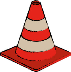 Traffic cone warning sign design pictograph Vector Image
