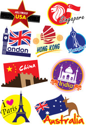 Country sticker Royalty Free Vector Image - VectorStock