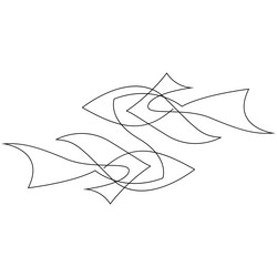 Astrological pisces zodiac sign one line drawing Vector Image