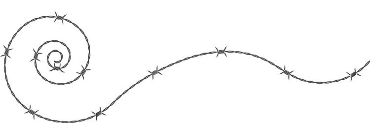 Barb wire shapes black barbed silhouettes Vector Image