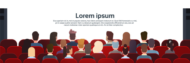 Audience back view people sitting in chairs Vector Image