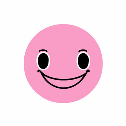 Pink emoji face icon on white background Vector Image